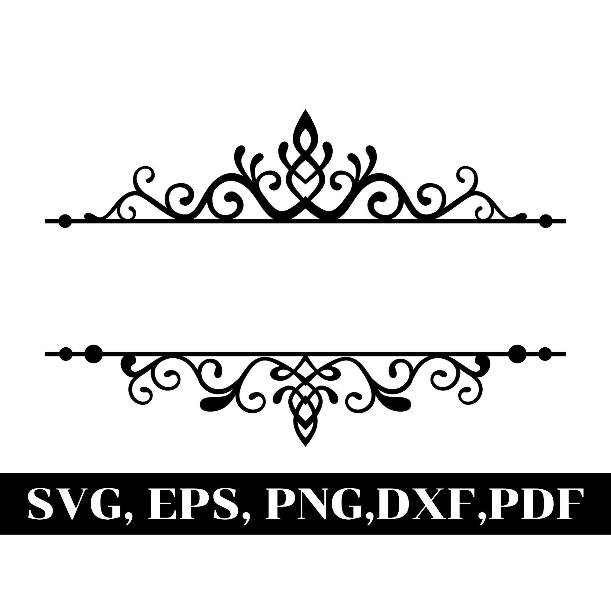 Split Monogram SVG/PNG Split Monogram Frame Alphabet Digital - Etsy