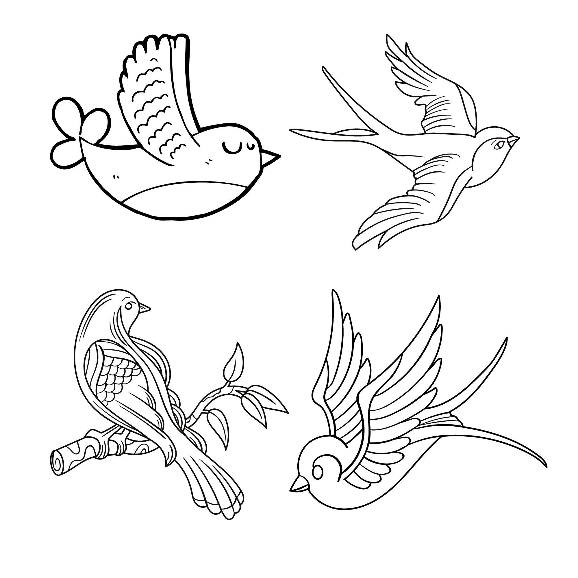 Love Bird Outline