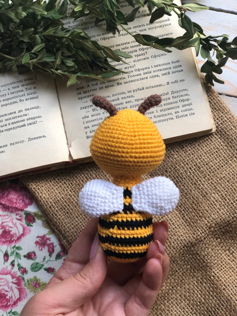 Cute bees shaker rattle first birthday gift newborn photo | Etsy