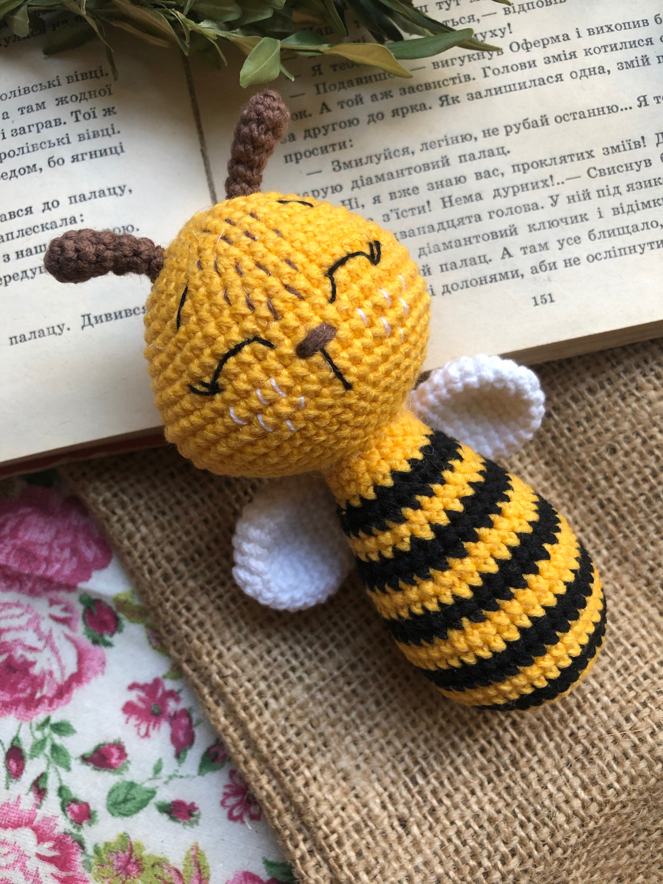 Cute bees shaker rattle first birthday gift newborn photo | Etsy