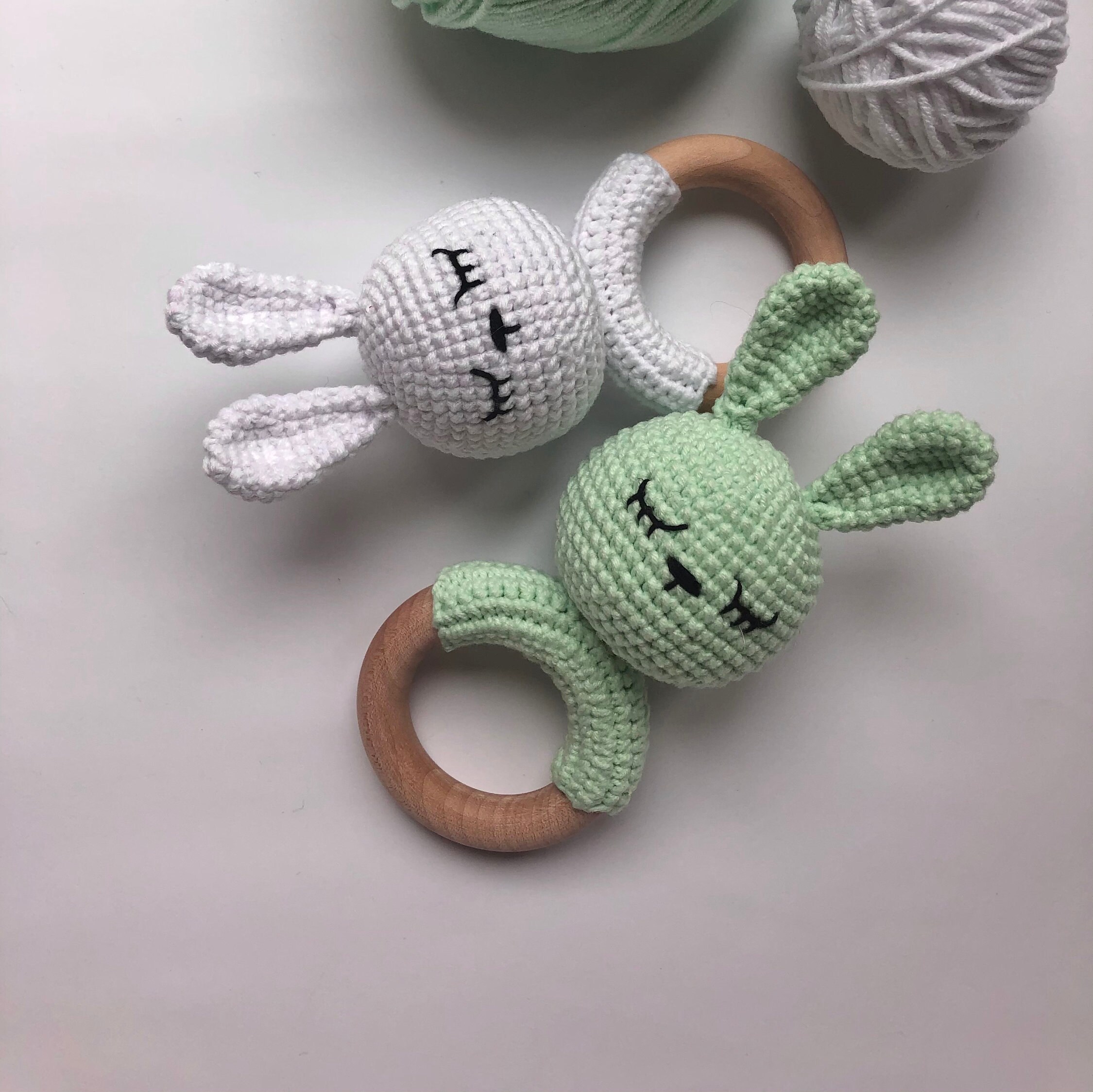 Cute Bunny Baby Rattle Essential Baby Gear, Crochet Rabbit Toy Baby ...