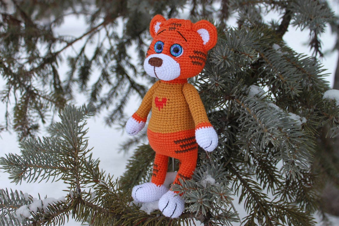 Knitted Tiger Tiger Symbol 2022 Crochet Tiger Stuffed Animal | Etsy