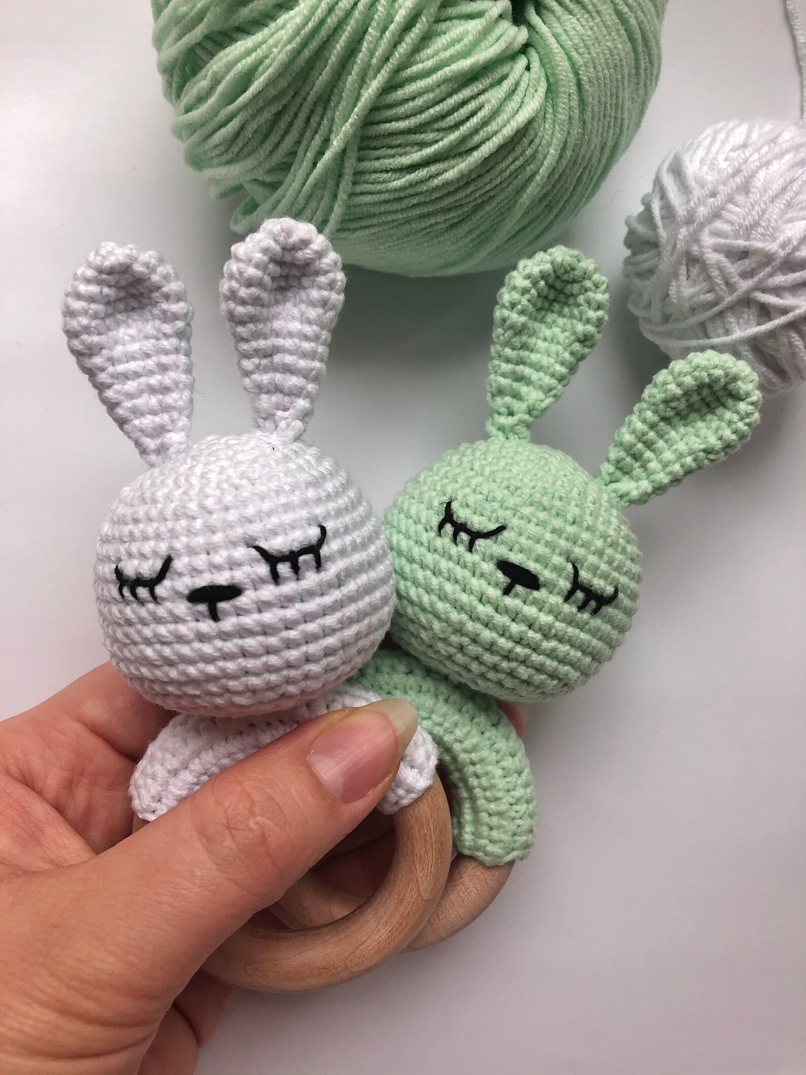 Cute Bunny Baby Rattle Essential Baby Gear, Crochet Rabbit Toy Baby ...