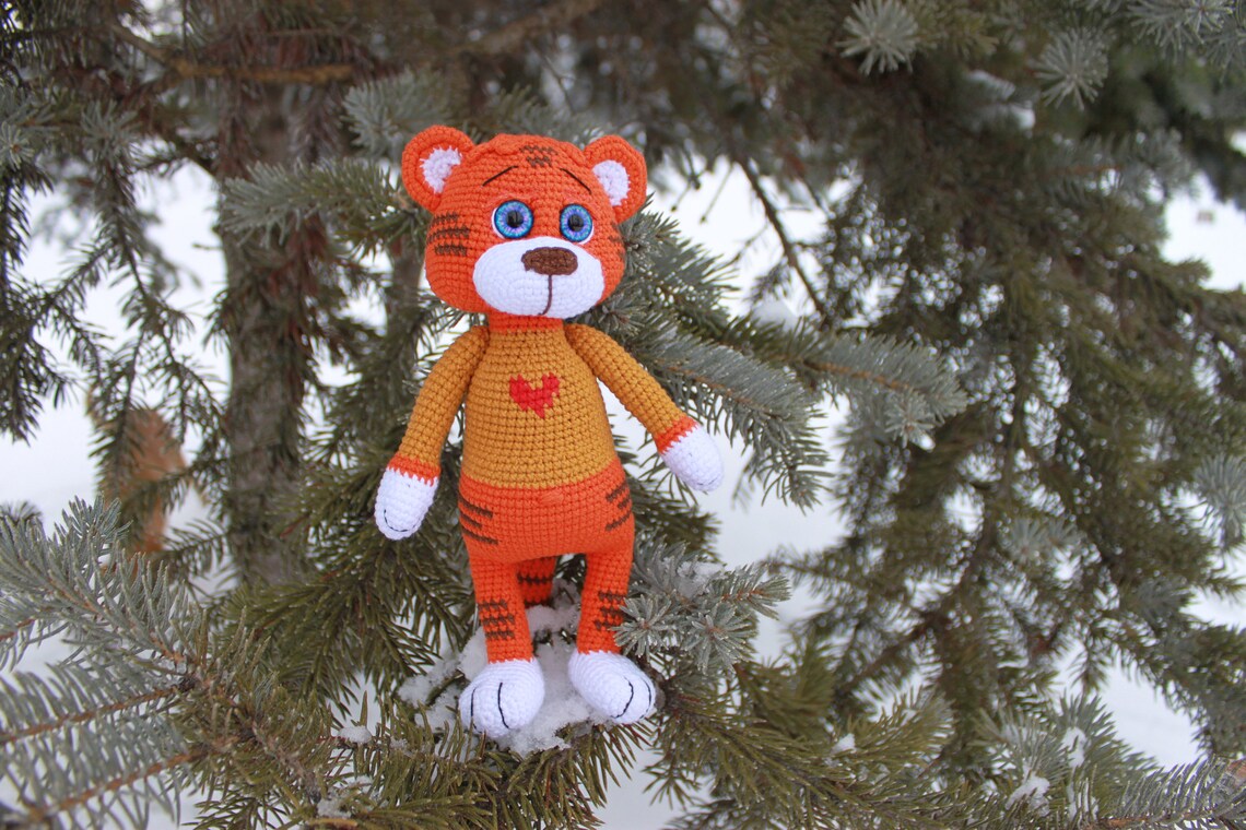 Knitted Tiger Tiger Symbol 2022 Crochet Tiger Stuffed Animal | Etsy