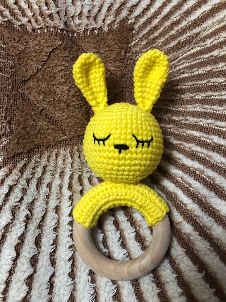 Cute Bunny Baby Rattle Essential Baby Gear Crochet Rabbit - Etsy