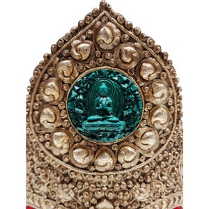 Buddhist Ritual Crown, Lama Crown With Pancha Buddha. Silver Plated and ...