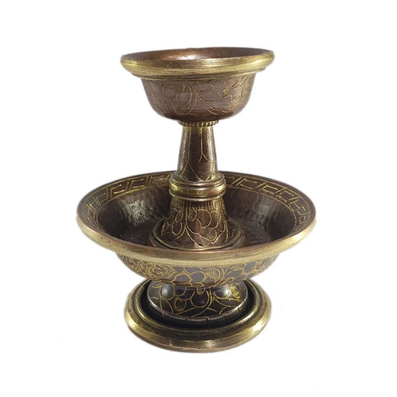 Hand Beaten Serkyem Set, Serkyem offering, Buddhist Sergam, Aka Sergem ...