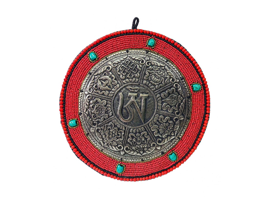 12 Inch Traditional Tibetan, Ritual Wall Hanging of Ashtamangala ...