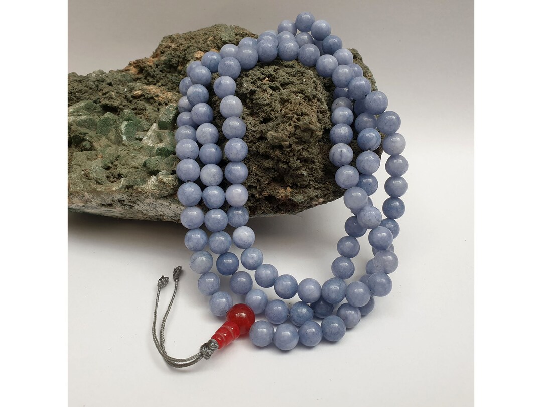 8mm, 108, Real Aqua Marine, Stone Prayer Bead Mala - Etsy