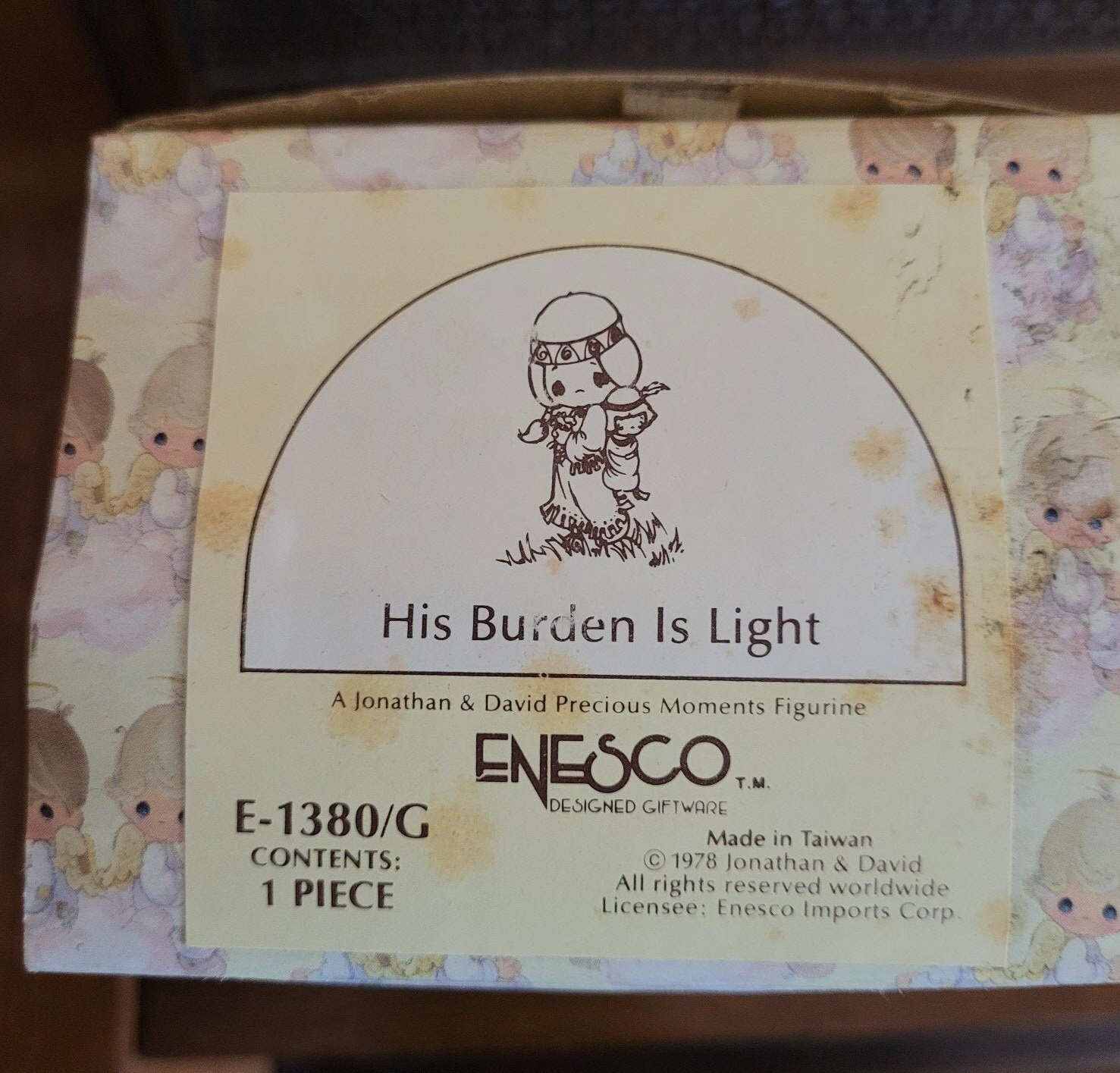 Vintage Precious Moments His Burden is Light - Etsy