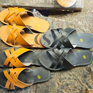 Handmade Leather Unisex Sandals,african Flat Men Shoes,female Sandal ...
