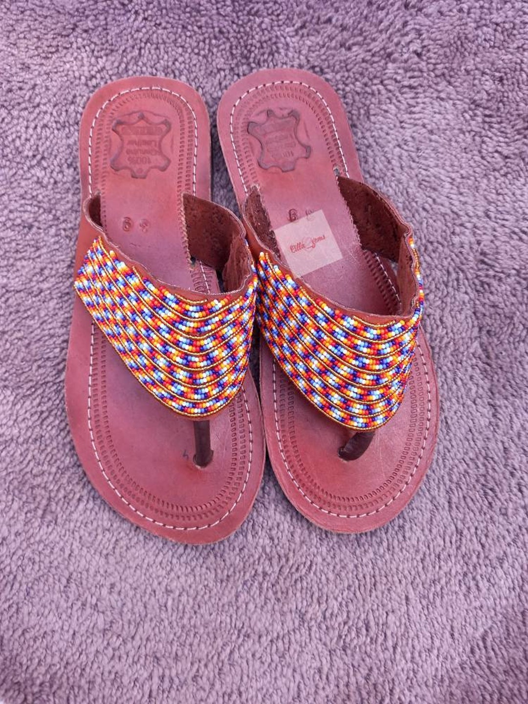 Handmade Masai Sandals Beaded Leather Sandals African Maasai - Etsy