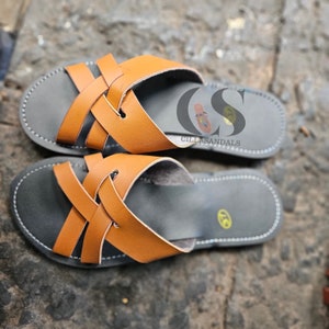 Handmade Leather Unisex Sandals,african Flat Men Shoes,female Sandal ...