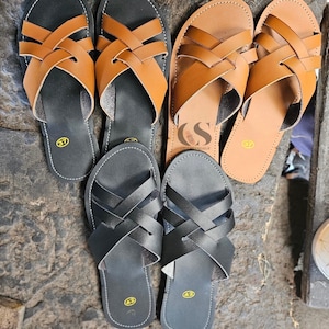 Handmade Leather Unisex Sandals,african Flat Men Shoes,female Sandal ...