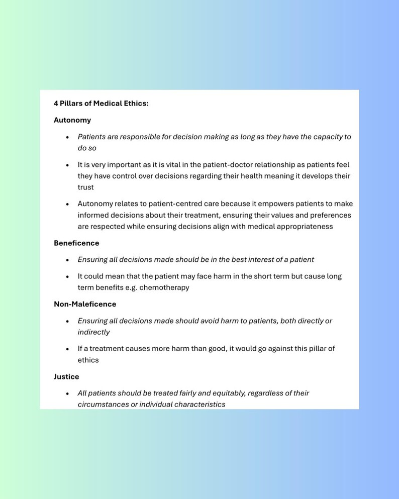 Medicine Interview Prep Notes: Ethics, NHS & Personal Qualities (PDF ...
