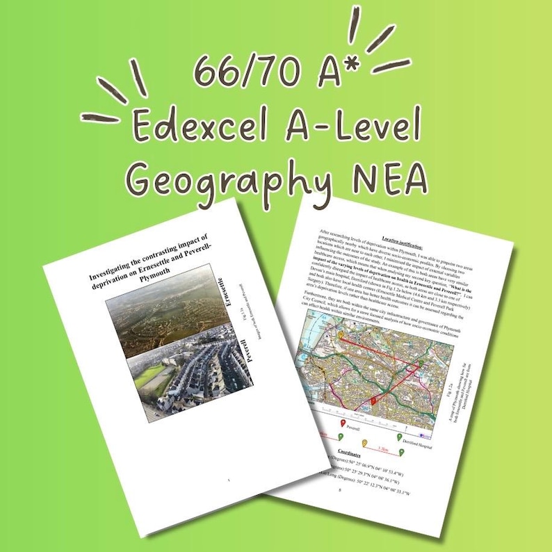 A-level Geography NEA Guide: Edexcel A* Coursework Sample (PDF) - Etsy