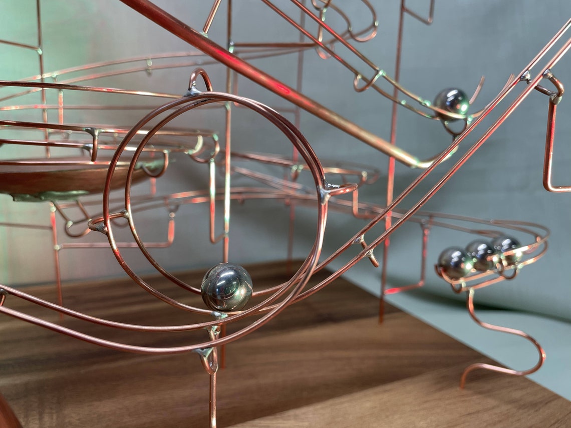 Rolling Ball Sculpture / Marble Machine / Kinetic Art / Wire - Etsy