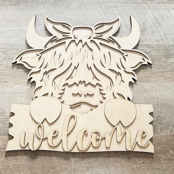 Highland Cow Welcome Sign - Etsy