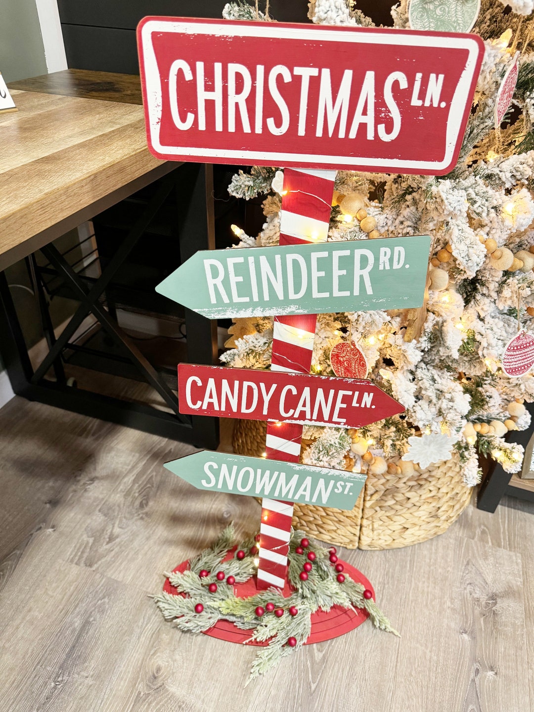 Christmas Lane Signs W/ Stand - Etsy