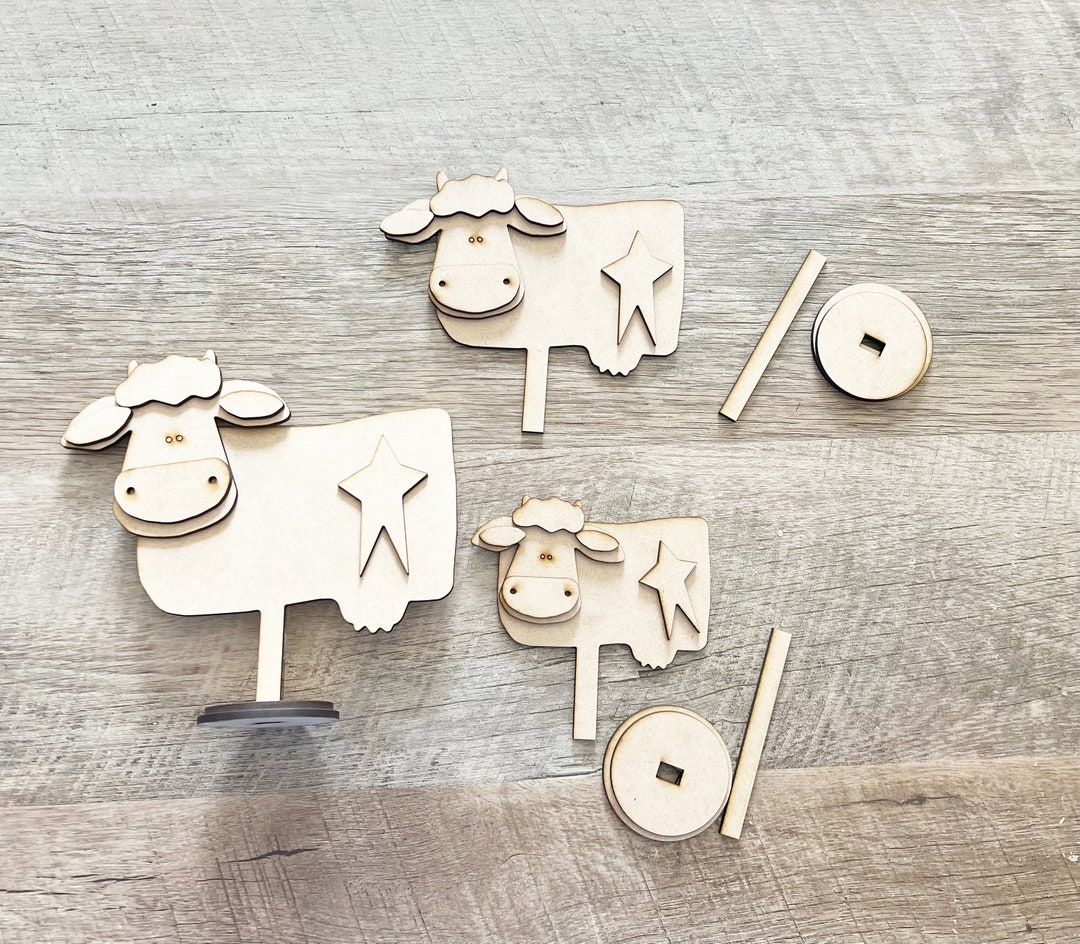 Cow Set W/ Stands - Etsy