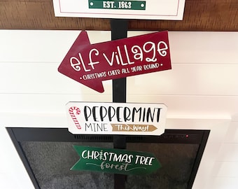 Christmas Directional Signs Chalk Couture Transfer DIY - Etsy