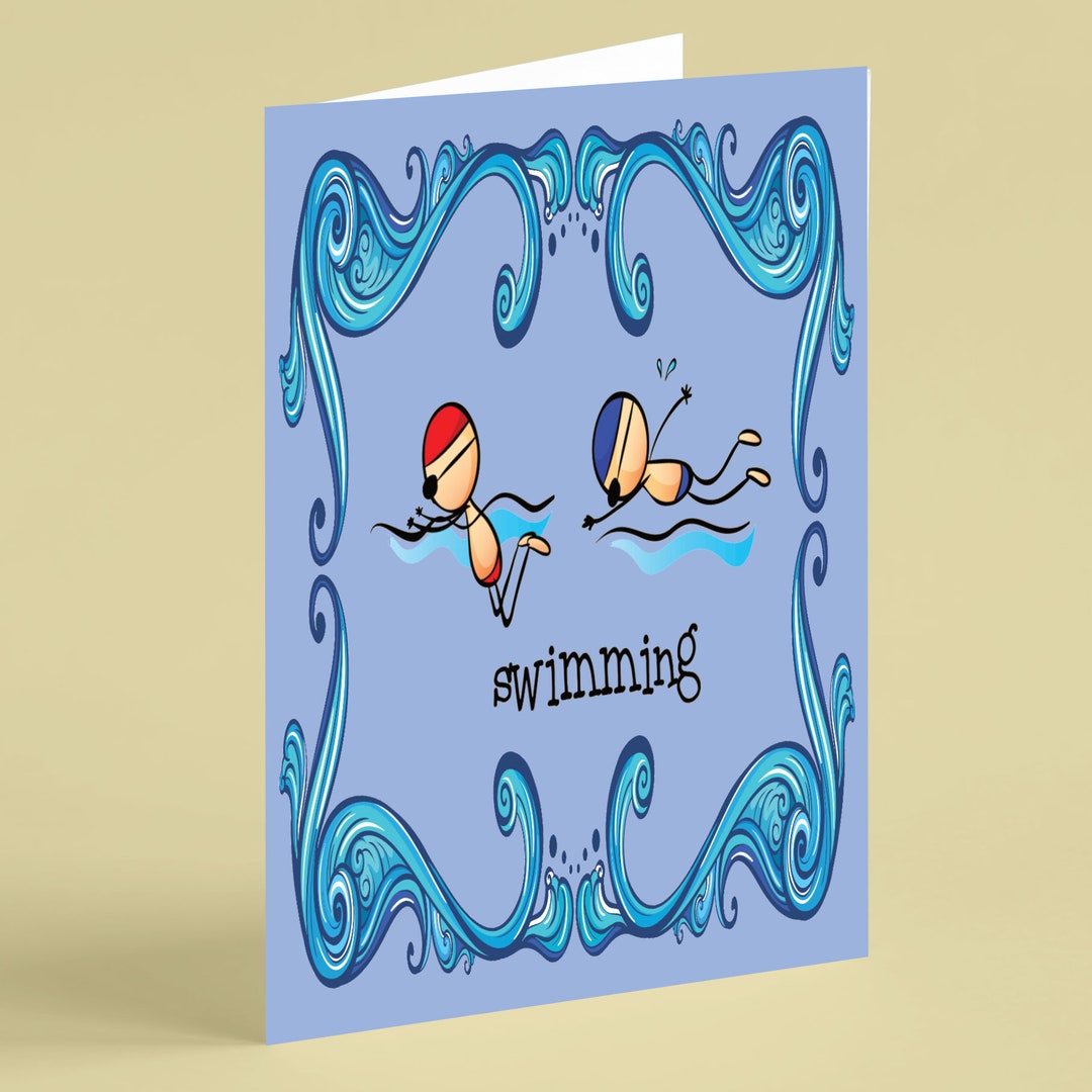 Swimming Birthday Card - Beebooh Cards - Etsy Australia
