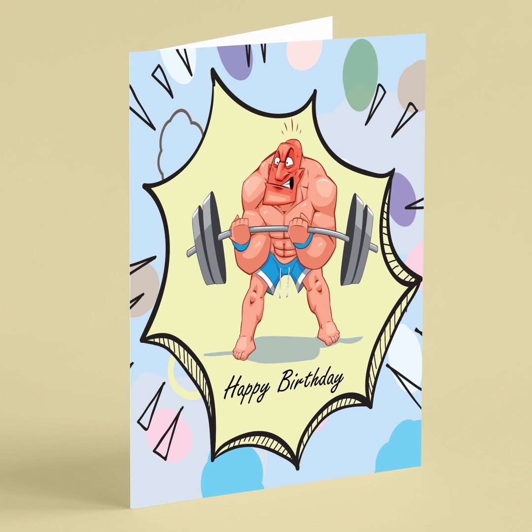 Weightlifter Birthday Card Beebooh Cards - Etsy