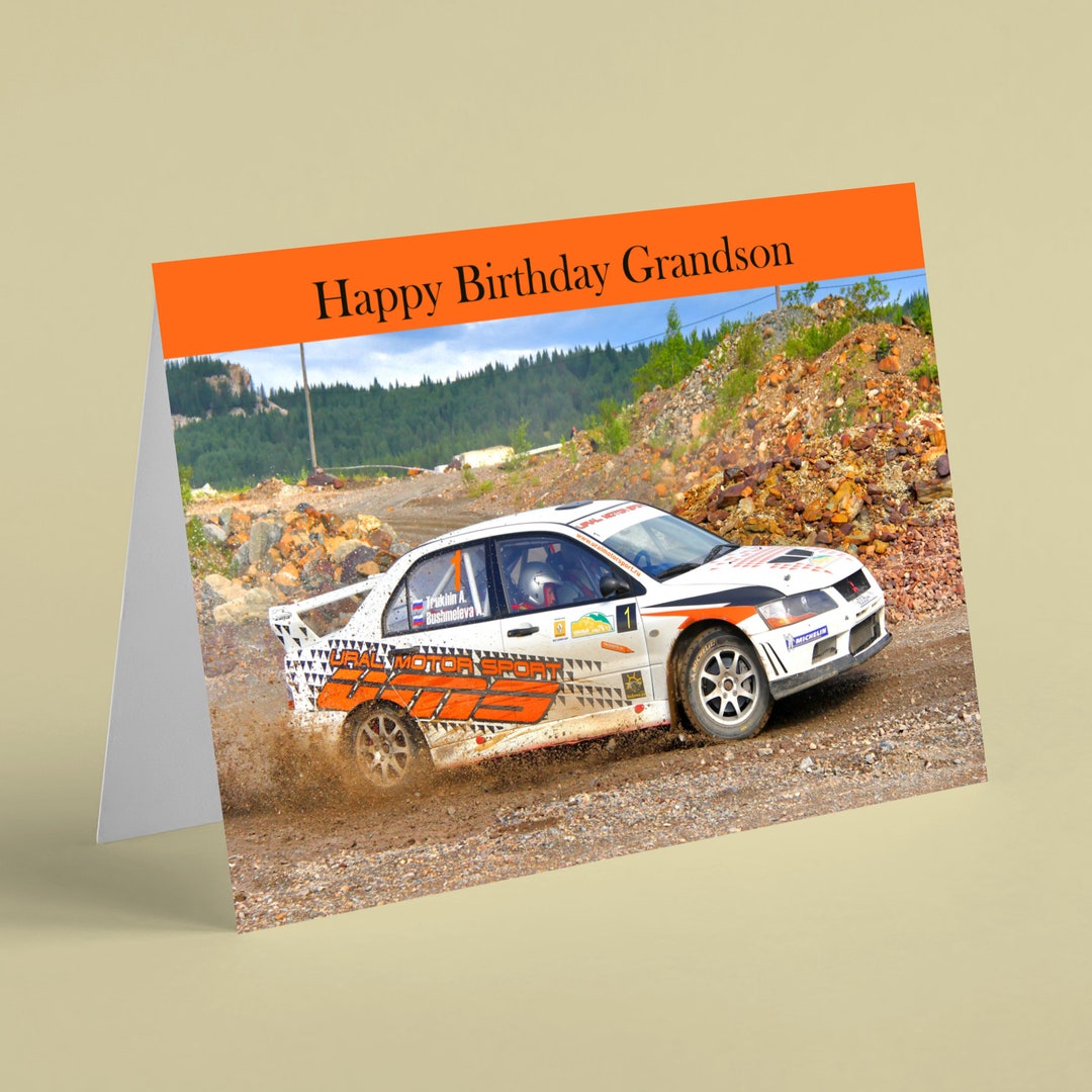 Motor Sport Rally Car Grandson Birthday Card - Beebooh Cards - Etsy