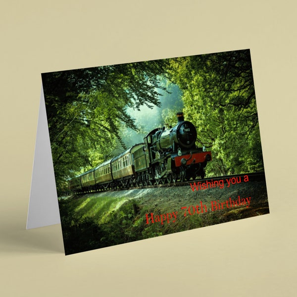 70th Birthday Train Card - Etsy