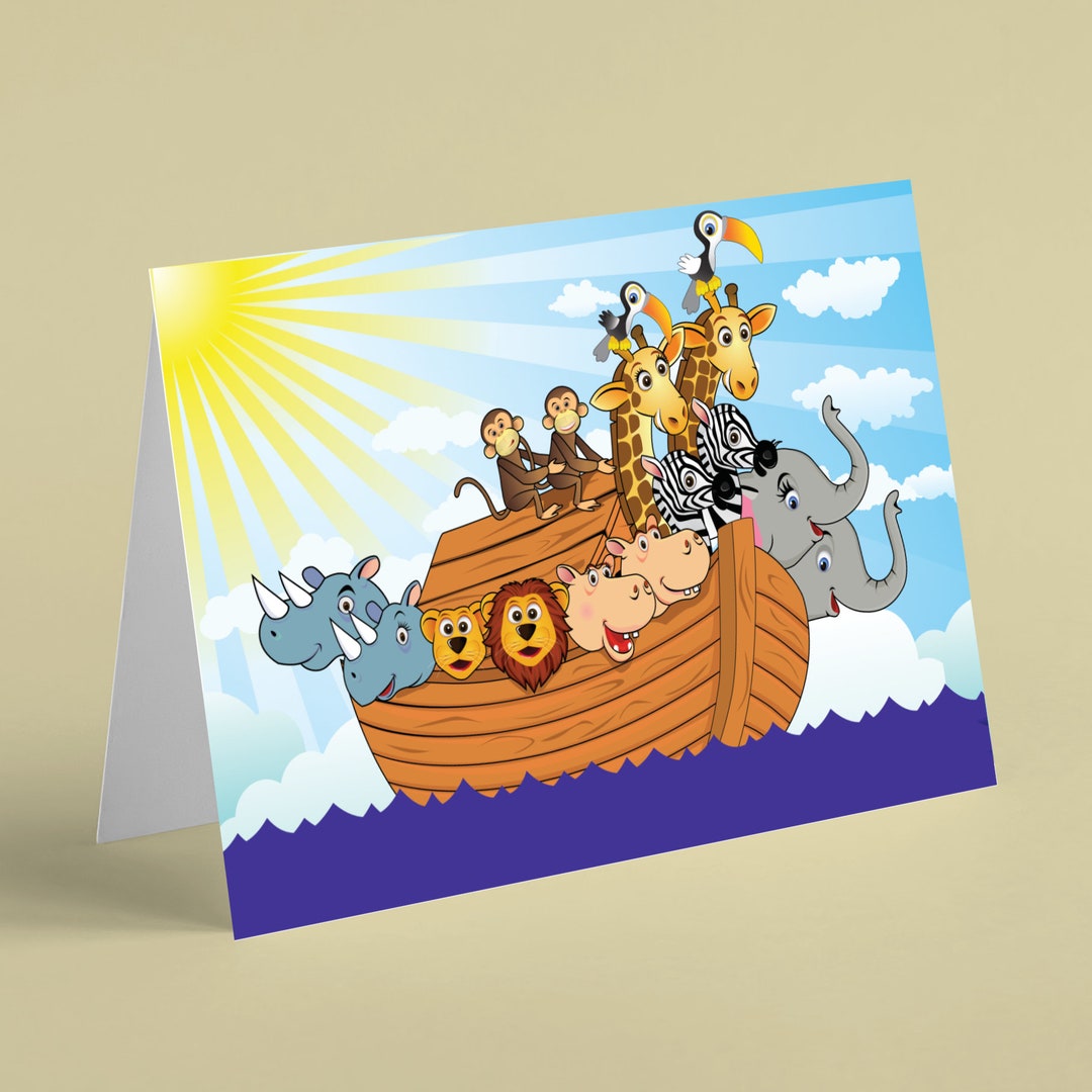 Noah's Ark and Animals Birthday Card - Beebooh Cards - Etsy