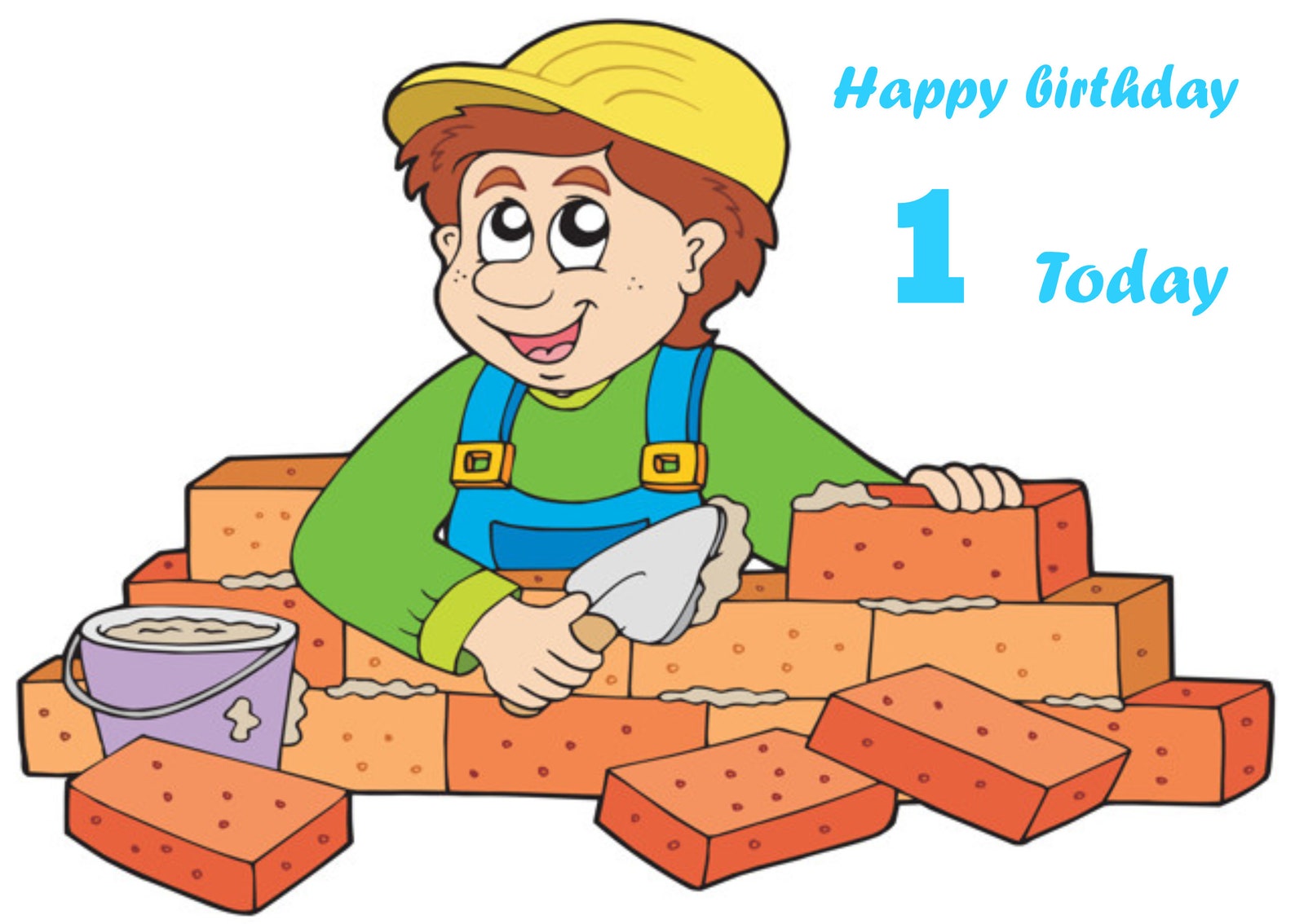1 Today bricklayer building a wall birthday card first | Etsy