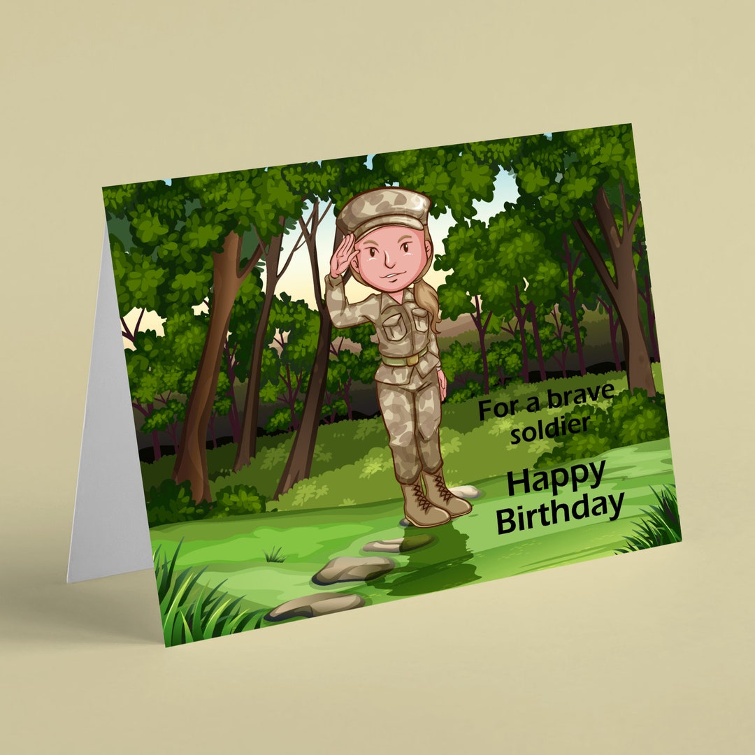 For a Brave Soldier Birthday Card (female) - Beebooh Cards - Etsy
