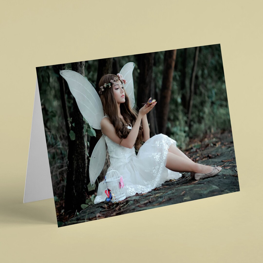 Female Dressed as an Angel Birthday Card - Beebooh Cards - Etsy