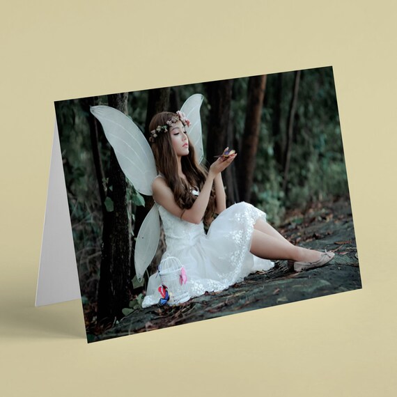 Female Dressed as an Angel Birthday Card Beebooh Cards - Etsy