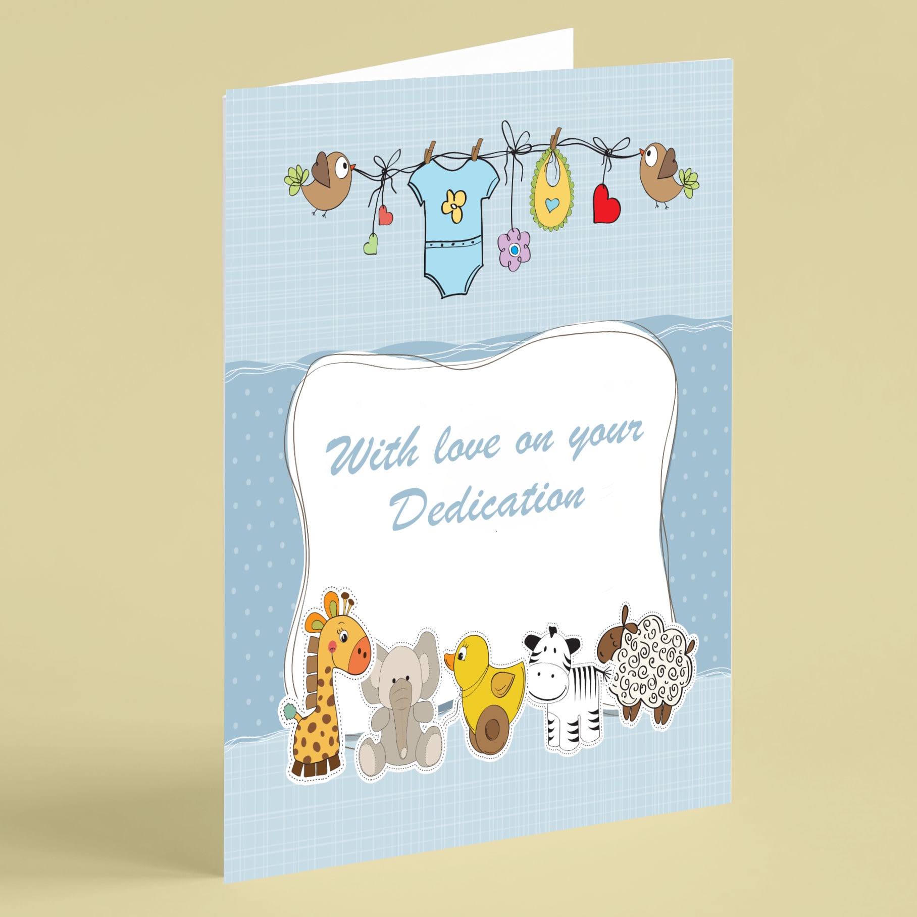 Cute Baby Animals Boys Dedication Card - Beebooh Cards - Etsy