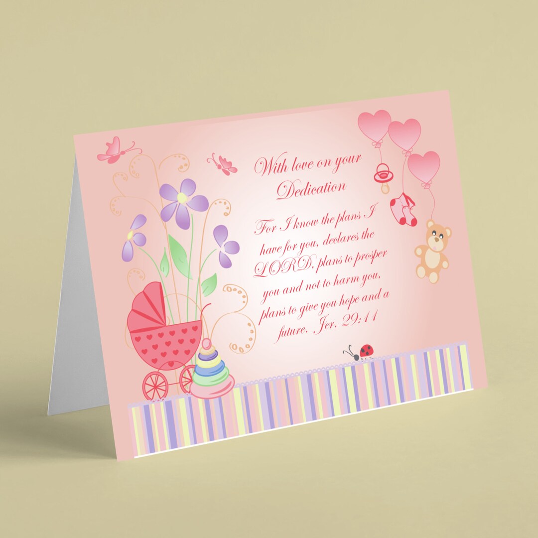 Cute Baby Girl Scripture jer. 29:11 Dedication Card Beebooh Cards - Etsy