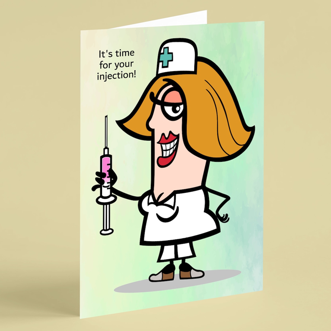 Nurse Ready to Give Injection Birthday Card (humour) - Beebooh Cards - Etsy