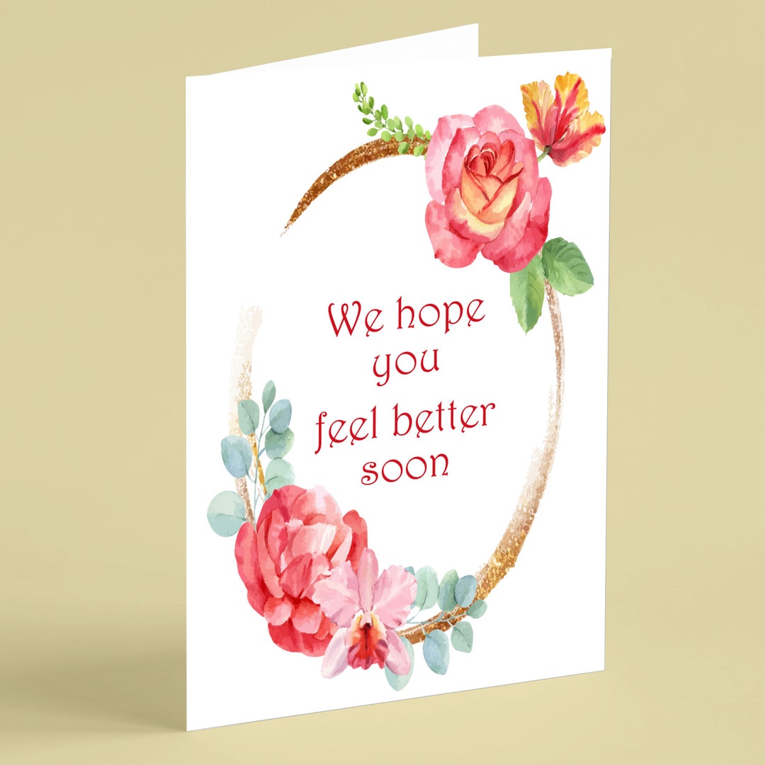 Watercolour Style Flowers Get Well Soon Card Beebooh Cards - Etsy