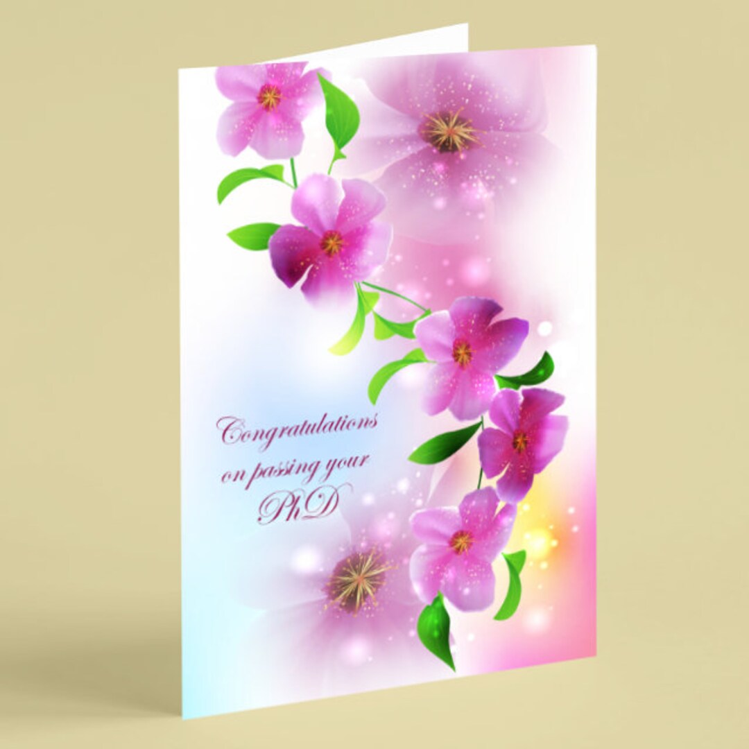 Floral Celebration Phd Graduation Female Card Beebooh Cards - Etsy