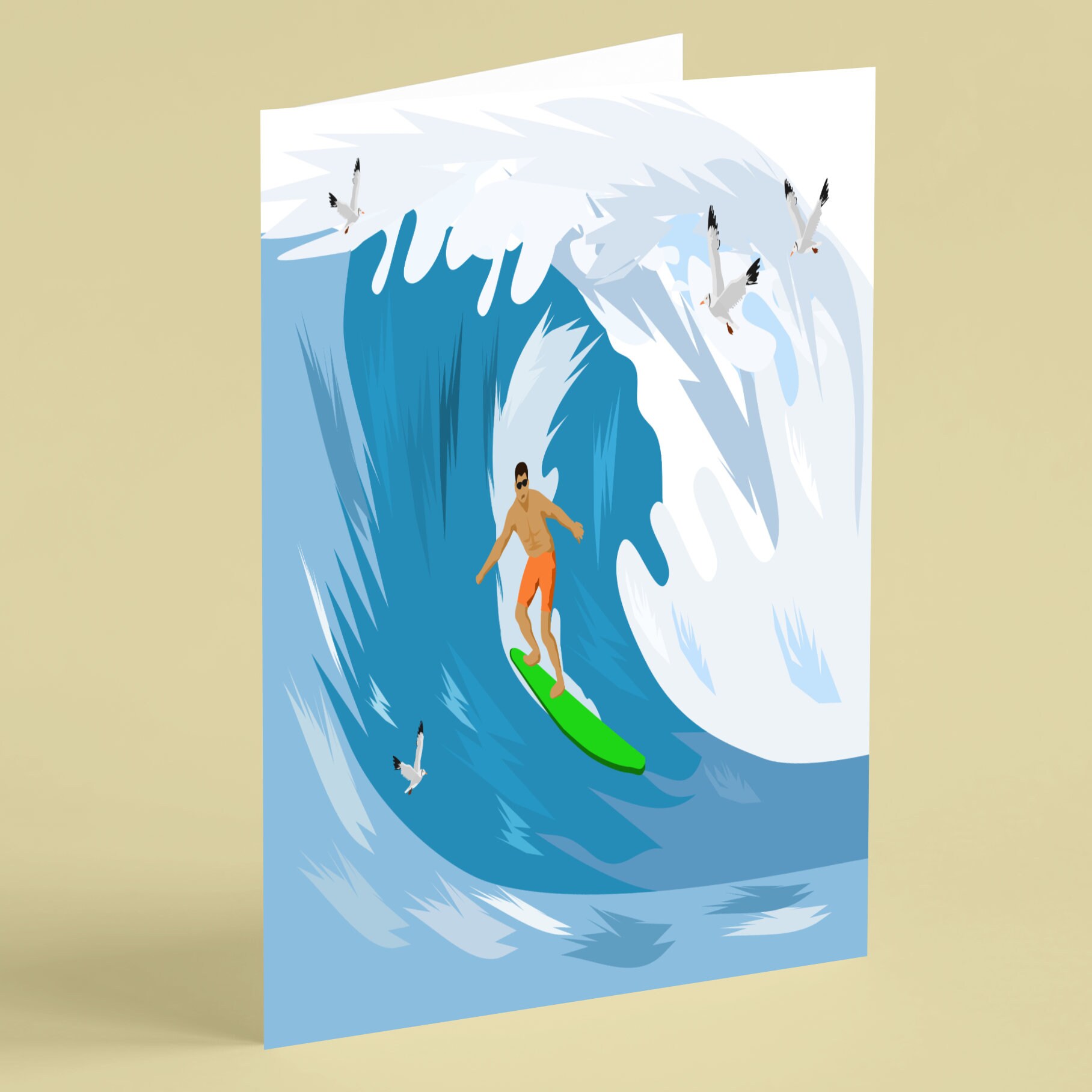 Male Surfing Birthday Card Beebooh Cards - Etsy