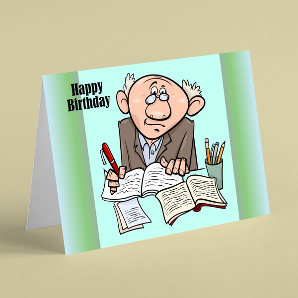 Professor Birthday Card - Etsy