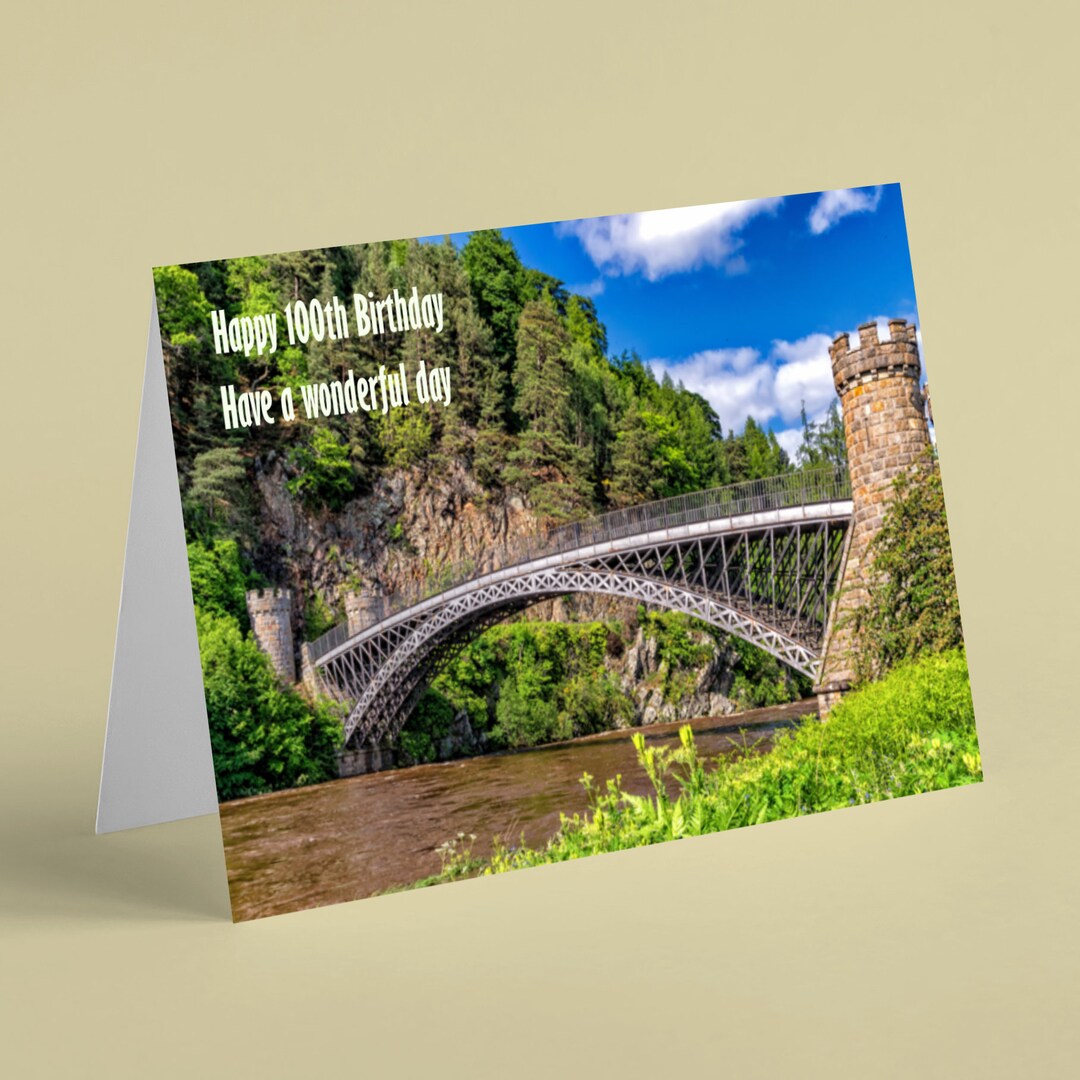 Bridge Over River Scenery 100th Birthday Card Beebooh Cards Can Supply ...
