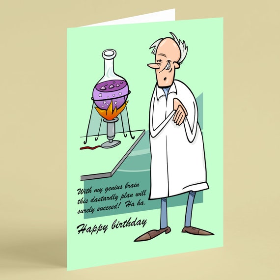 Mad Scientist Humour Birthday Card Beebooh Cards - Etsy