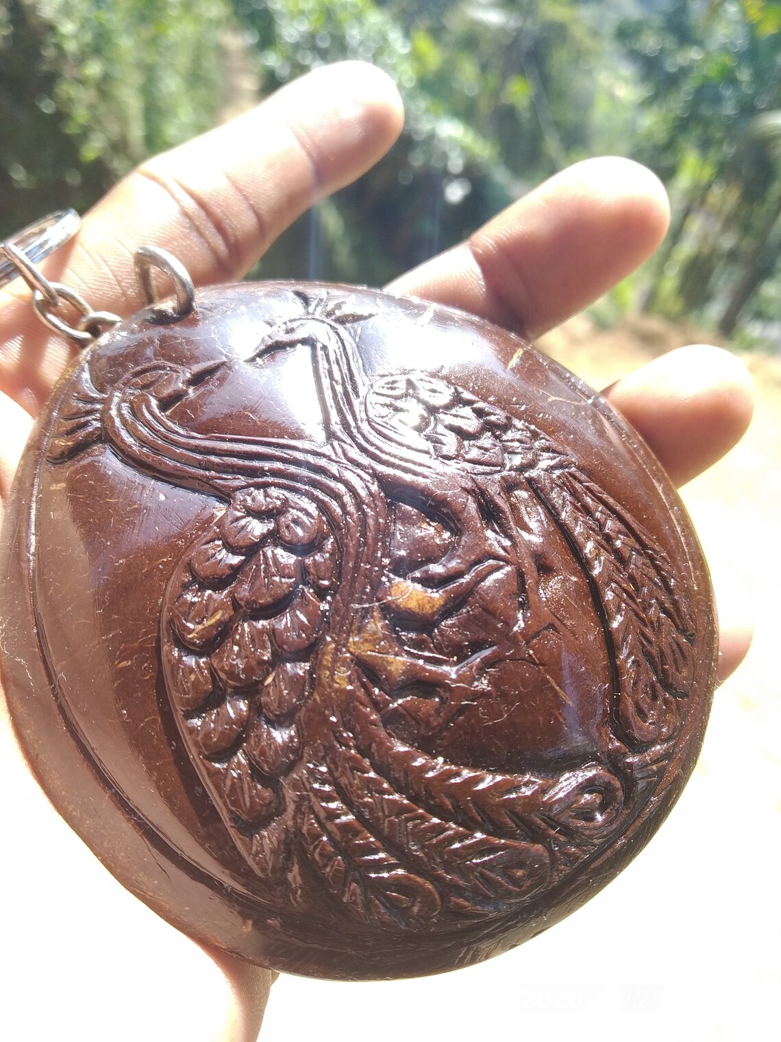 Beautiful Handmade Coconut Shell Key Tags With Beautiful Couple of ...