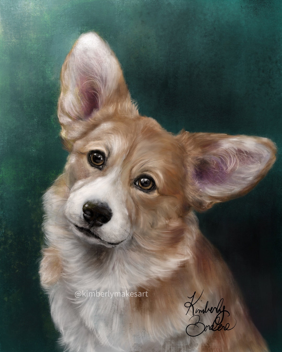 Corgi Portrait Print - Etsy
