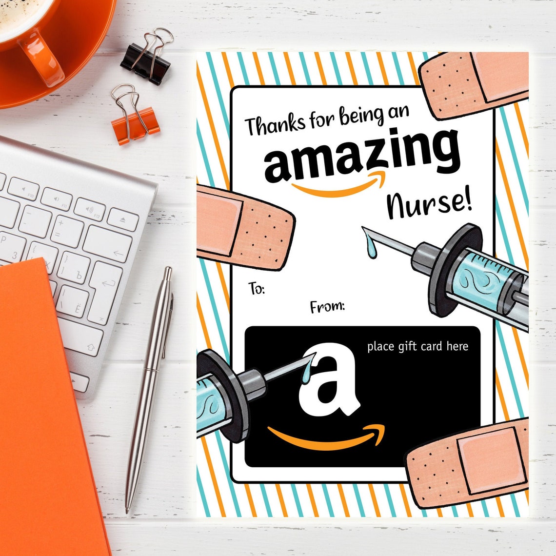 Nurse PRINTABLE Amazon Gift Card Holder Download, Easy Nurse Gift - Etsy