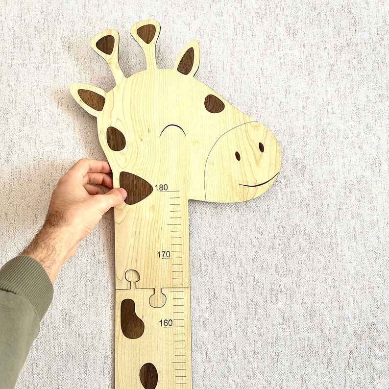 Giraffe Growth Chart 3D, Wood Growth Chart, Wooden Nursery Decor ...