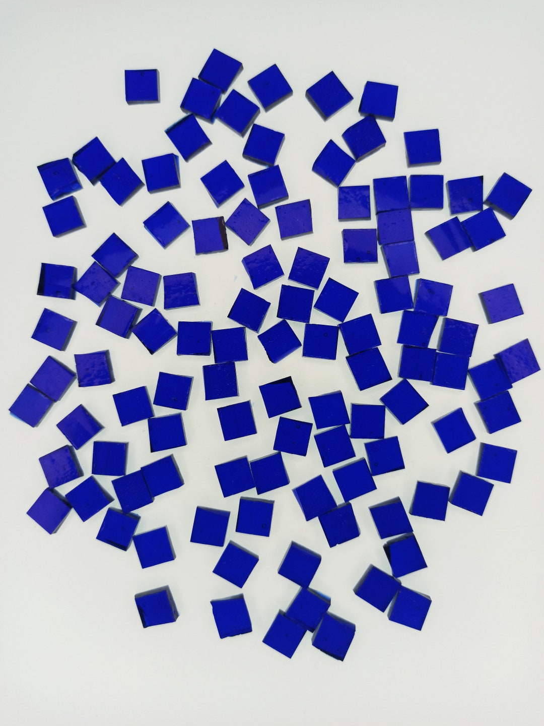 100 Pcs 9mm Mosaic Square Cut Navy Blue Tiles, Mosaic Pieces Cut by ...