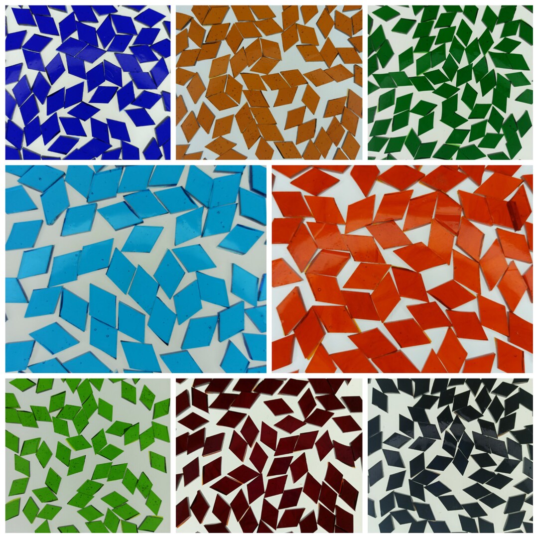 8 Different Color Mosaic Tiles, Mosaic Pieces Cut by Hand in the Form ...
