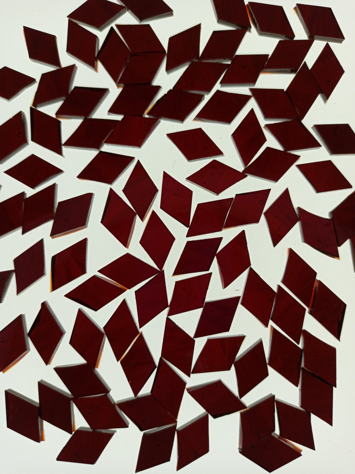 Red Mosaic Tiles Mosaic Pieces Cut by Hand in the Form of | Etsy